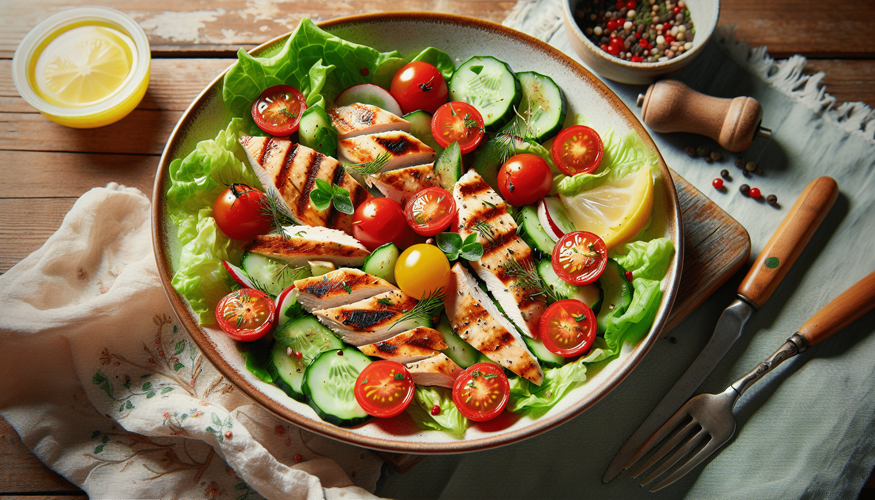 Ensalada De Pollo a La Parrilla: Receta Saludable y Refrescante Para ...